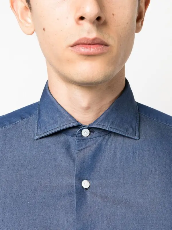 FINAMORE 1925 Long-sleeve Denim Shirt