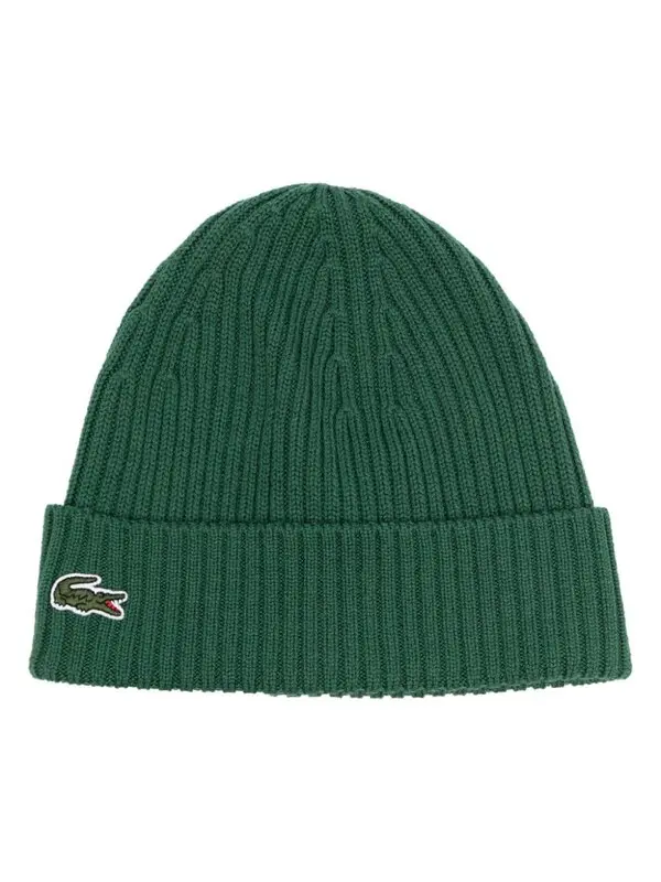 Lacoste Logo-patch Wool Beanie - Green