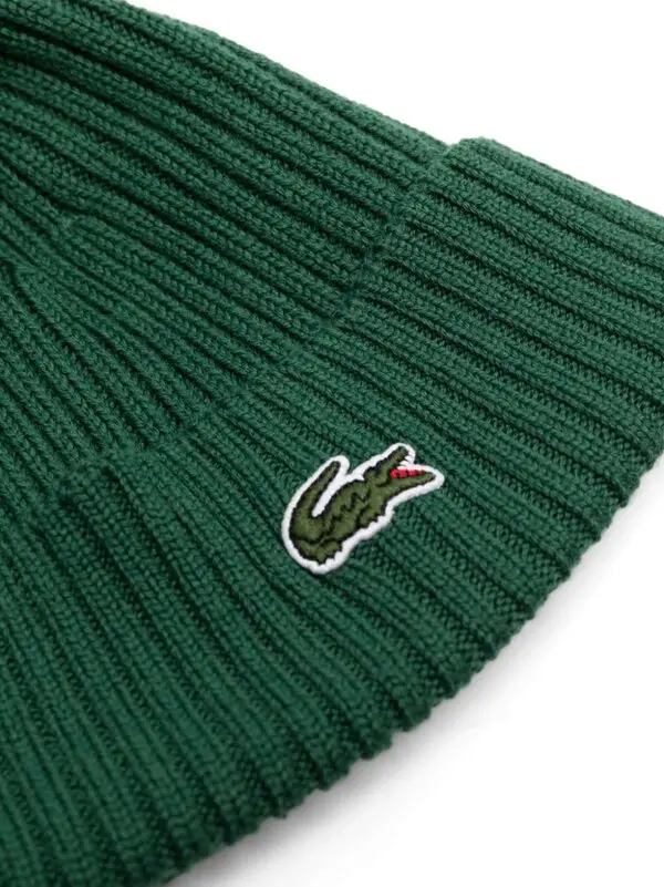 Lacoste Logo-patch Wool Beanie - Green