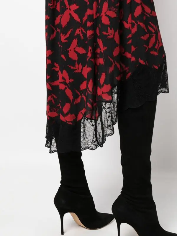 Zadig&Voltaire Joslin Leaf-print Midi Skirt