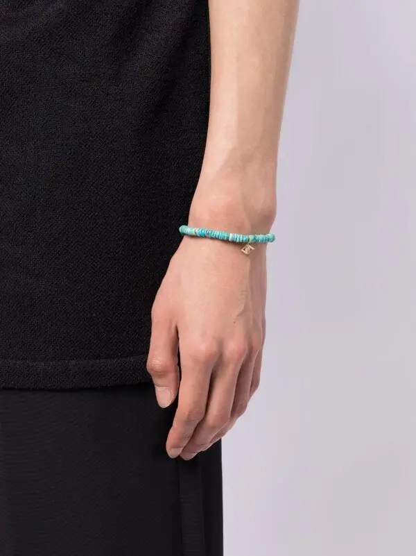 SYDNEY EVAN 14kt Yellow Gold Evil Eye Turquoise Bracelet