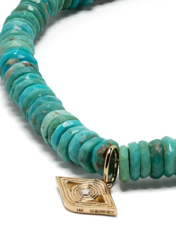 SYDNEY EVAN 14kt Yellow Gold Evil Eye Turquoise Bracelet