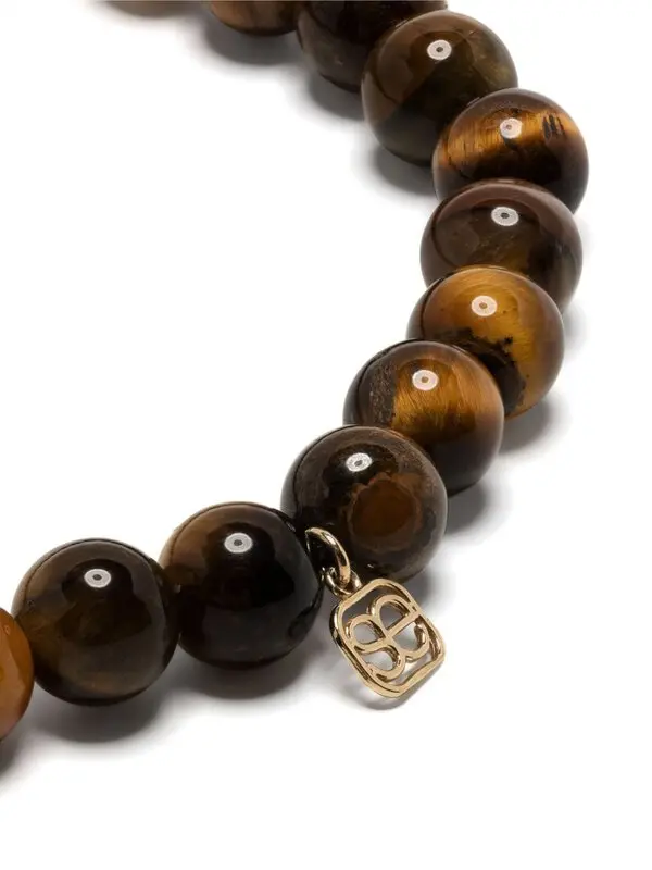 SYDNEY EVAN 14kt Yellow Gold Tiger Eye Charm Bracelet