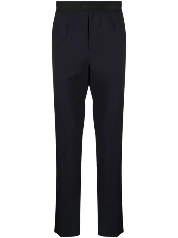 MSGM Logo-waistband Trousers - Blue