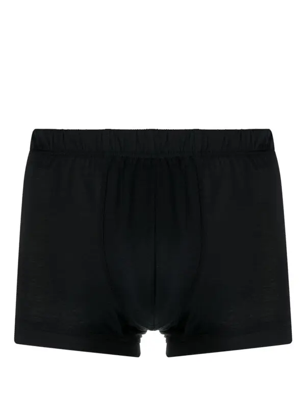 Hanro Elasticated-waistband Cotton Boxers - Black
