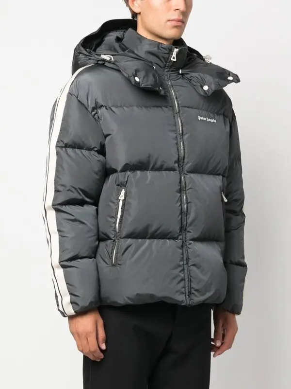 Palm Angels Logo-print Puffer Jacket - Grey