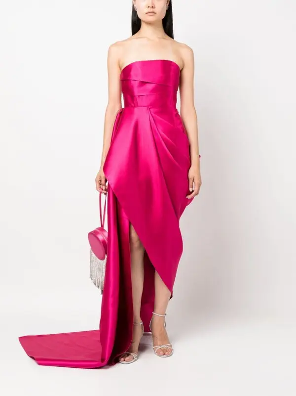 Solace London The Raya Draped Satin Gown