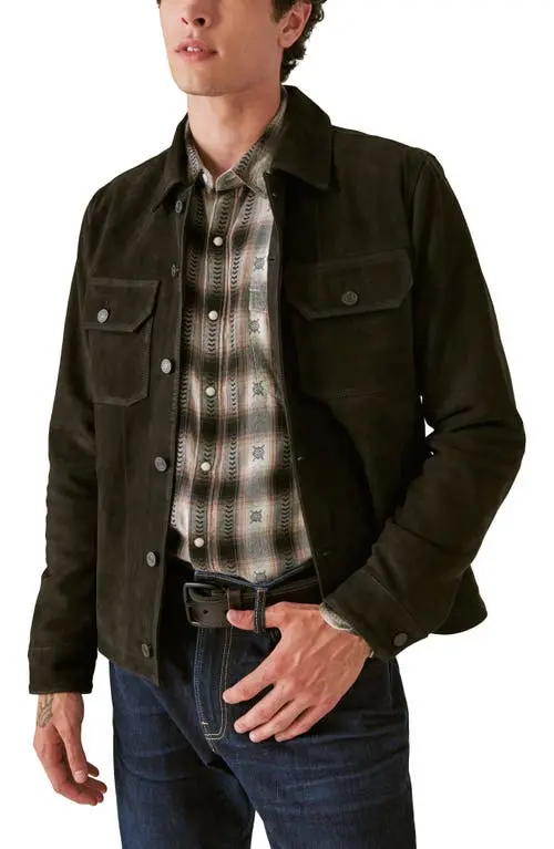 Lucky Brand Suede Military Shirt Jacket
