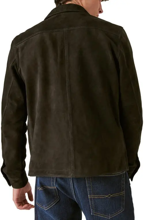 Lucky Brand Suede Military Shirt Jacket