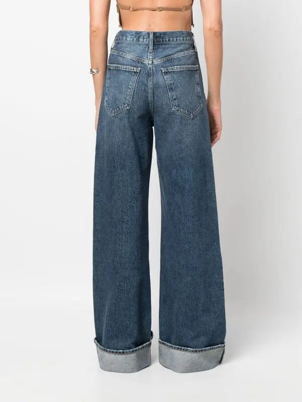 AGOLDE Dame Wide-leg Organic-cotton Jeans - Blue