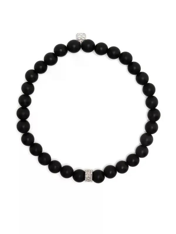 SYDNEY EVAN 14kt White Gold Beaded Bracelet - Onyx