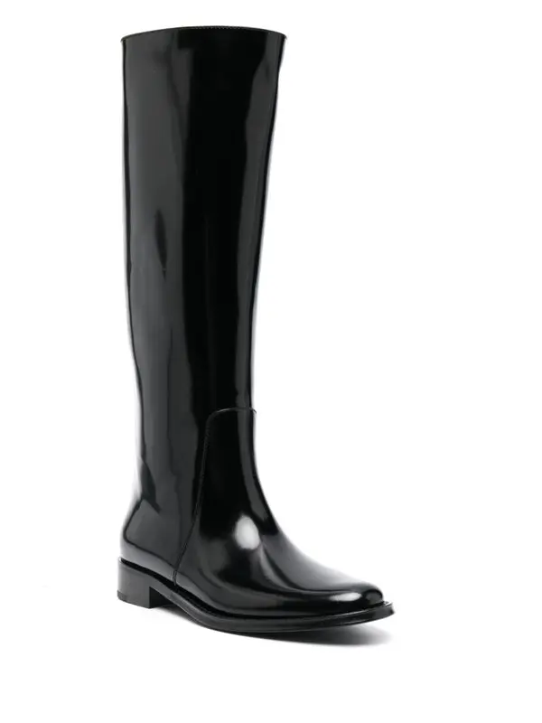 Saint Laurent Hunt 25mm Leather Boots - Black