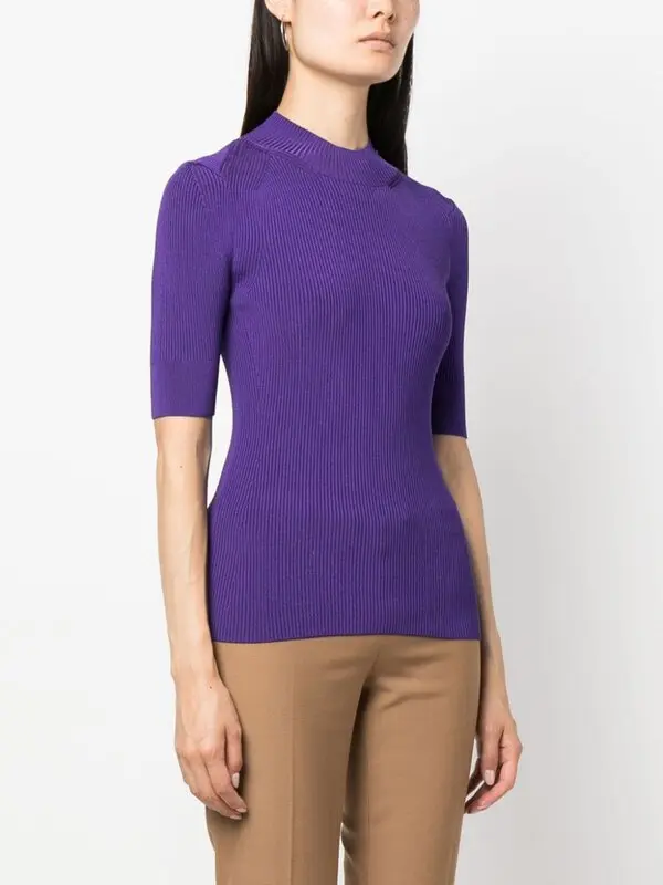 Stella McCartney High Neck Ribbed Knit Top
