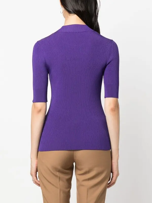 Stella McCartney High Neck Ribbed Knit Top