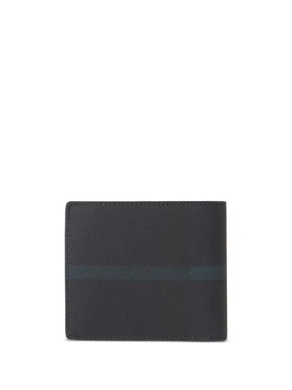 Burberry Logo-lettering Checked Leather Wallet