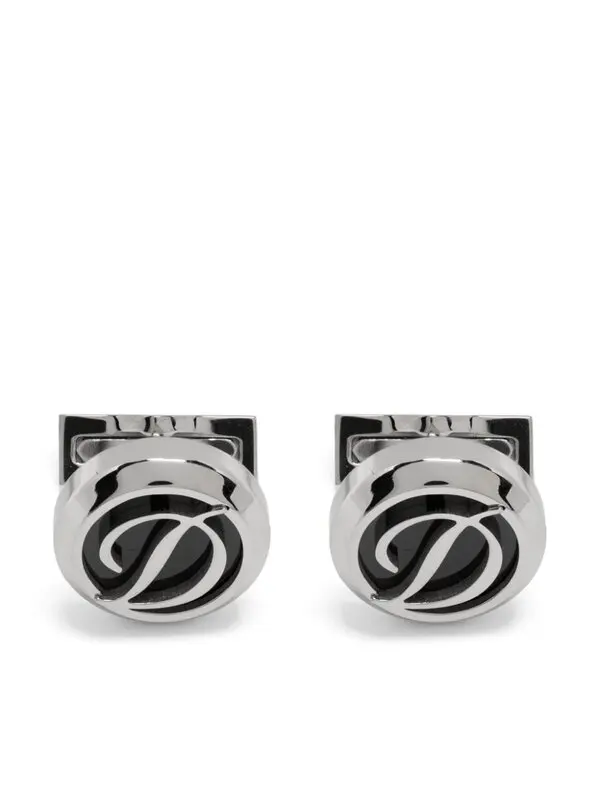 S.t. Dupont Logo-engraved Lacquered Cufflinks - Silver