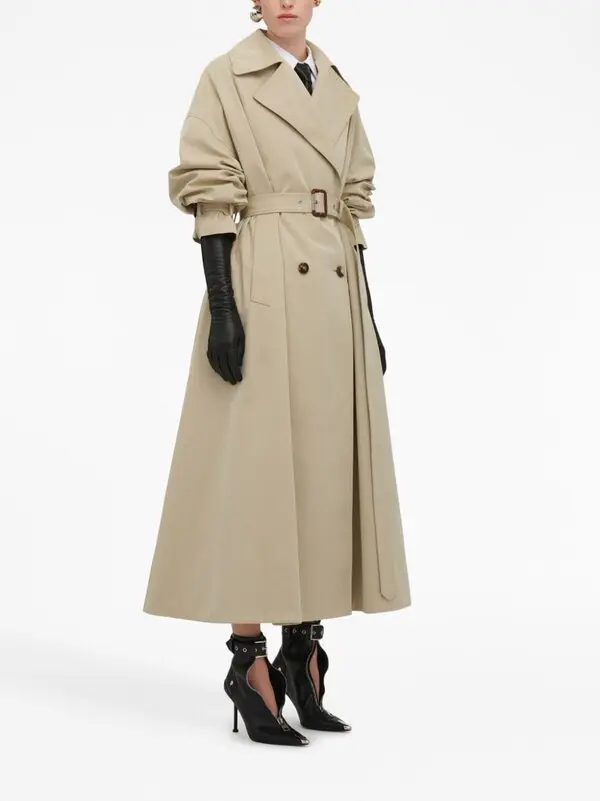 Alexander McQueen A-line Pleated Trench Coat