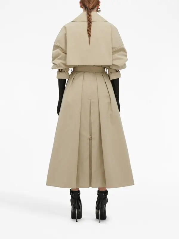 Alexander McQueen A-line Pleated Trench Coat