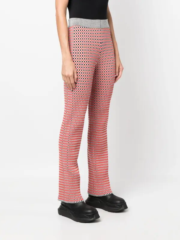 Rabanne Check-pattern Ribbed-knit Trousers