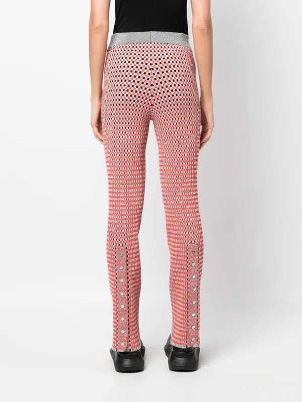 Rabanne Check-pattern Ribbed-knit Trousers