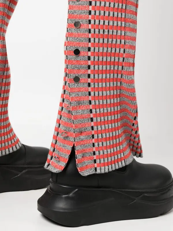 Rabanne Check-pattern Ribbed-knit Trousers