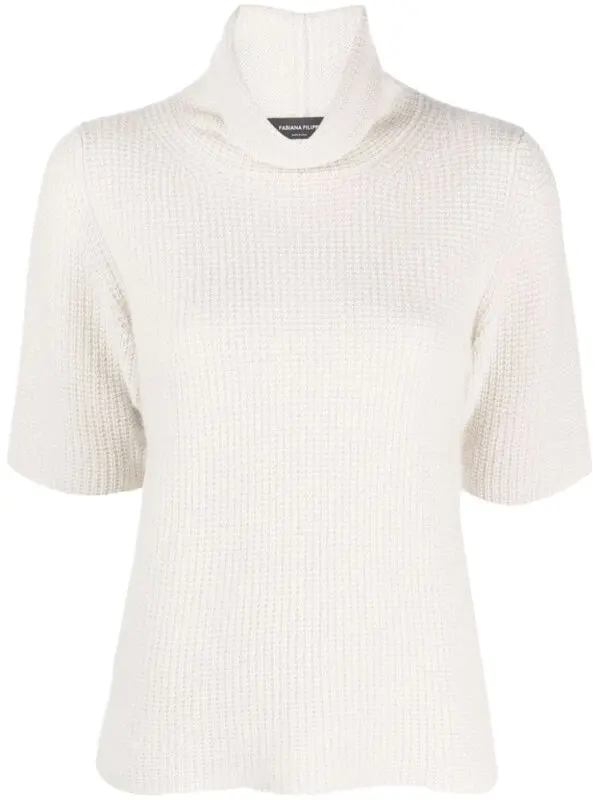 Fabiana Filippi Waffle-knit Roll-neck T-shirt