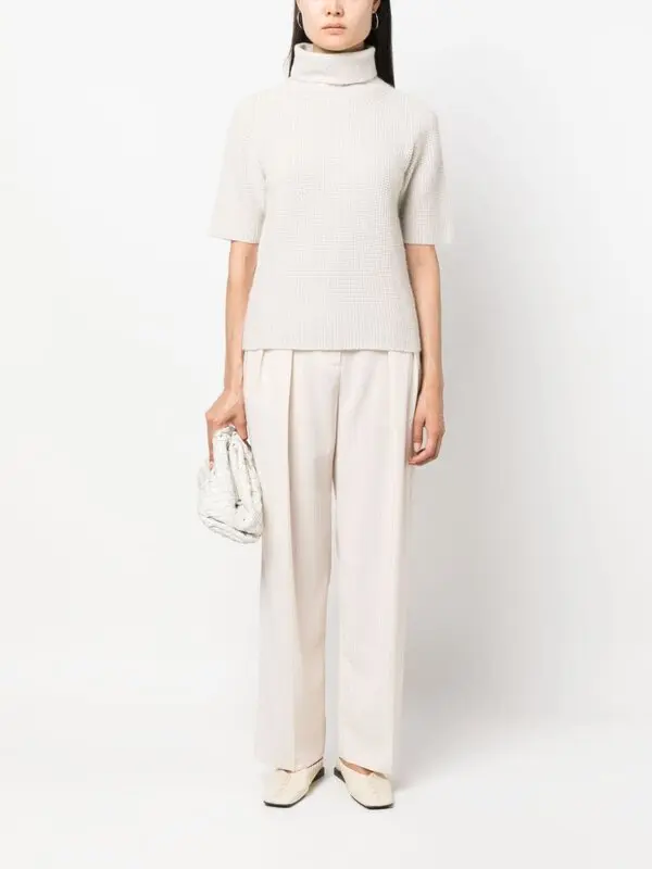 Fabiana Filippi Waffle-knit Roll-neck T-shirt