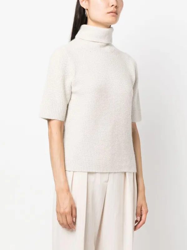 Fabiana Filippi Waffle-knit Roll-neck T-shirt