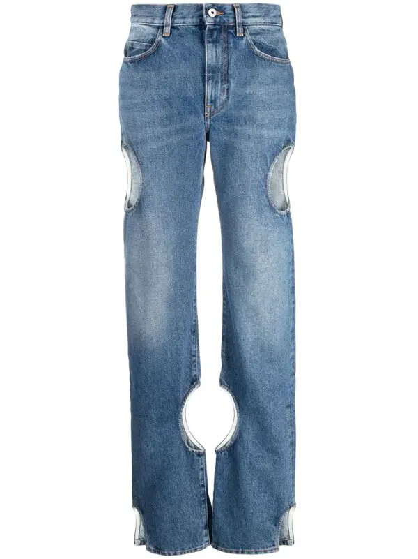 Off-White Meteor Hole-detail Jeans - Blue