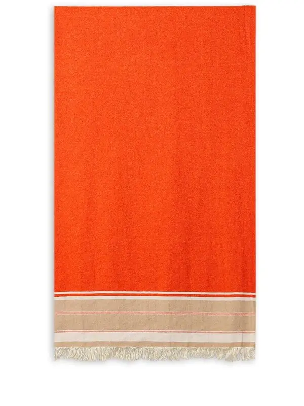 THE HOUSE OF LYRIA Djerba Contrasting-border Wool Throw - Orange