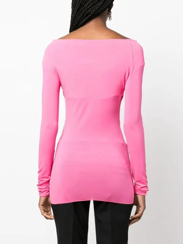 Blumarine Rose-appliqué Long-sleeved Blouse