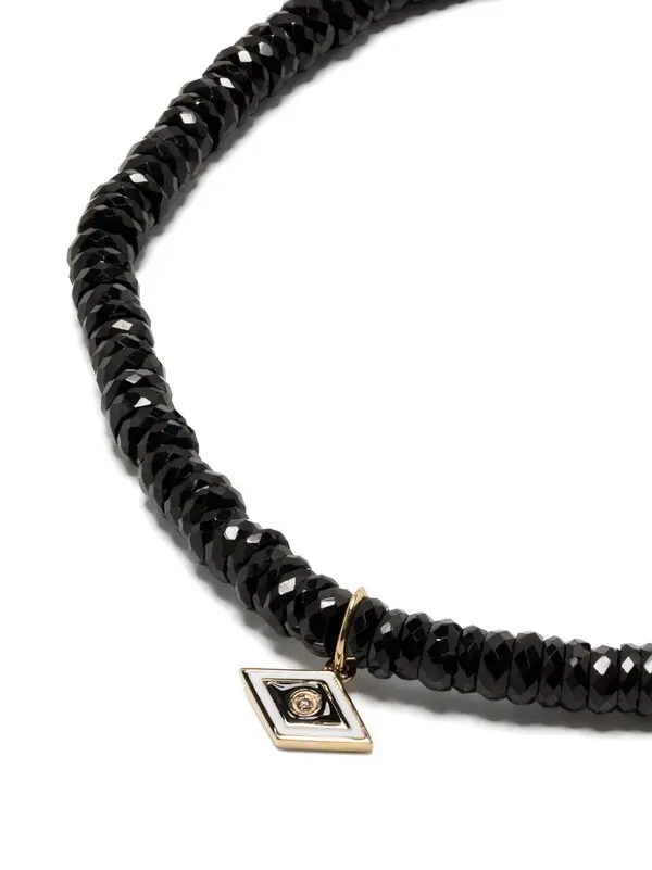 SYDNEY EVAN 14kt Yellow Gold Onyx Beaded Bracelet