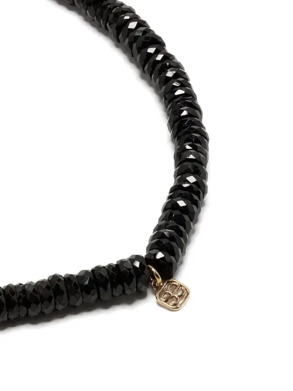 SYDNEY EVAN 14kt Yellow Gold Onyx Beaded Bracelet