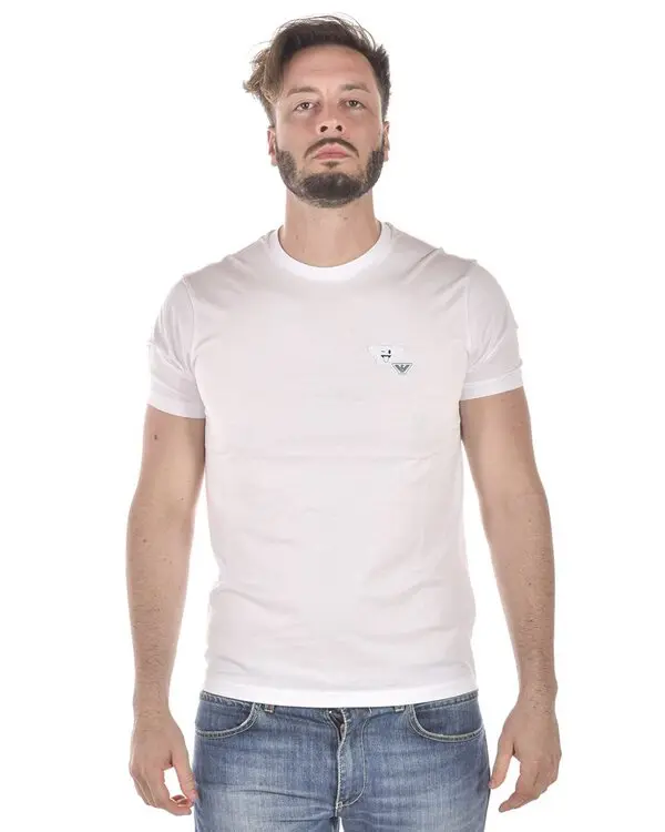 Emporio Armani Long Sleeve Polo - White