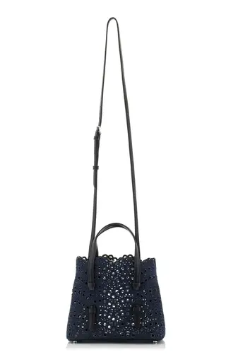 Alaïa Mina Laser-cut Denim Top Handle Bag