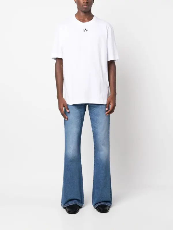 MARINE SERRE Crescent Moon-print T-shirt - White