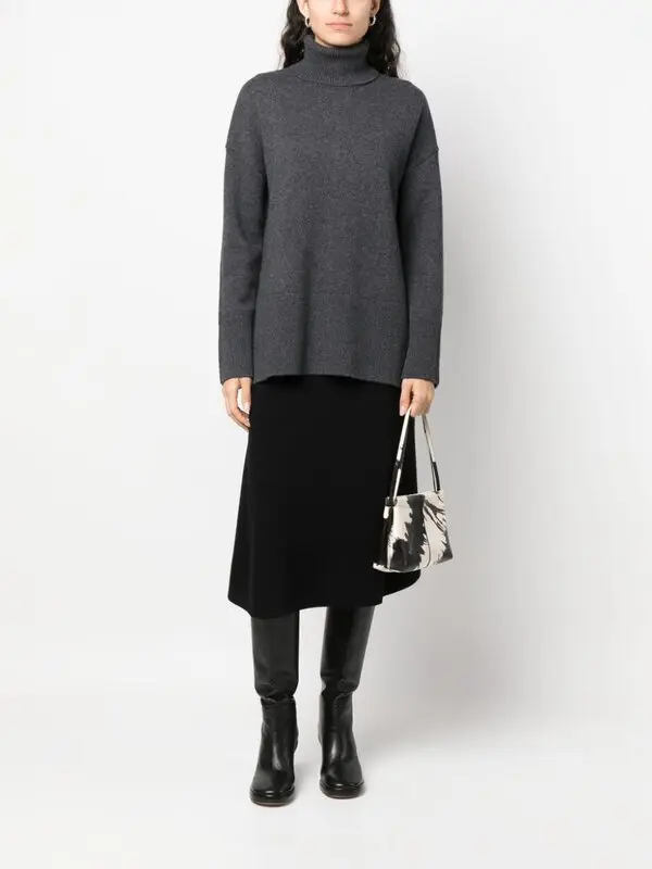 P.a.r.o.s.h Mélange-effect Roll-neck Jumper - Grey