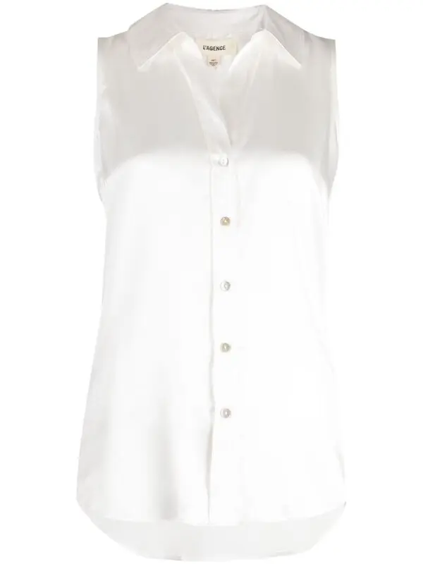 L'Agence Emmy Sleeveless Shirt - White
