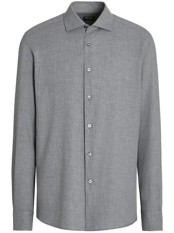 Zegna Cashco Cotton-cashmere Shirt - Grey