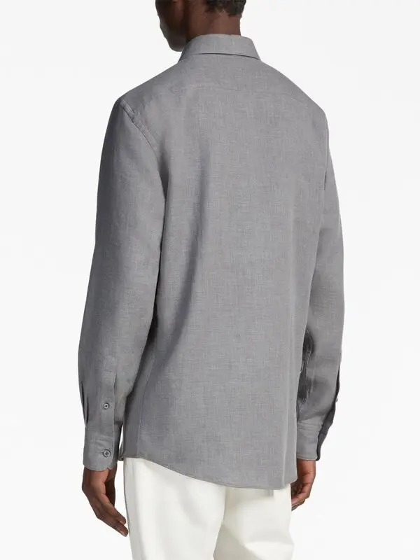 Zegna Cashco Cotton-cashmere Shirt - Grey