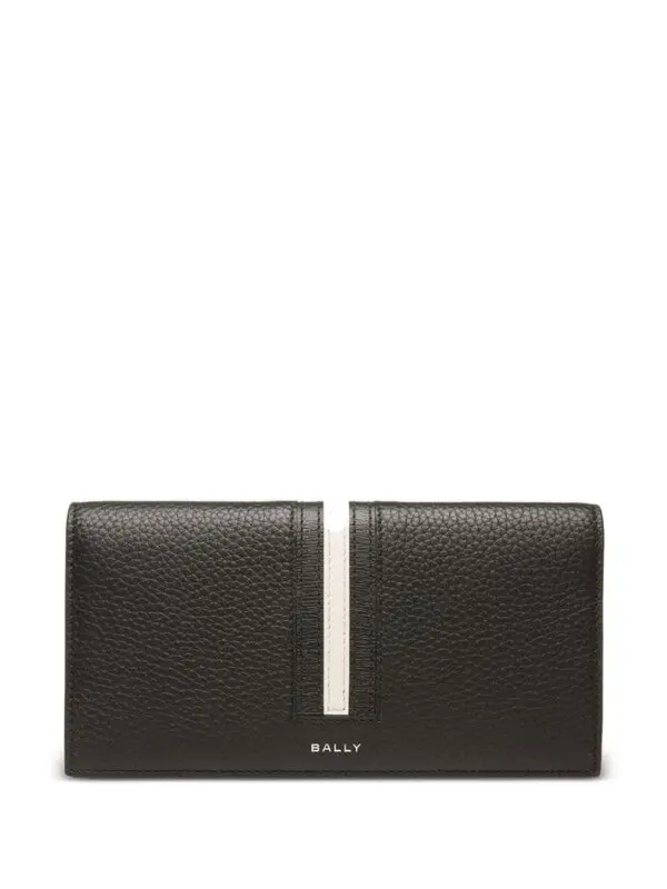 Bally Ribbon Continental Leather Wallet - Black