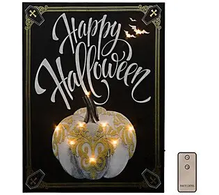 LUMABASE B/o Led Wall Art W/ Rc- Happy Hallowee N Pumpkin - One-color