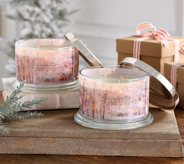 HOMEWORX BY SLATKIN + CO. As Is Homeworx Slatkin & Co. S/2 Christmas Morning Candle - One-color