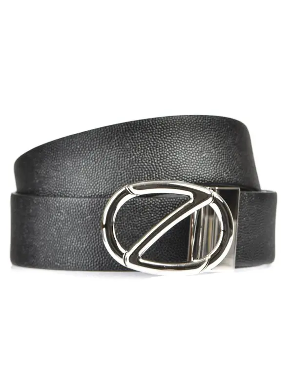 Zegna Leather Belt - Black