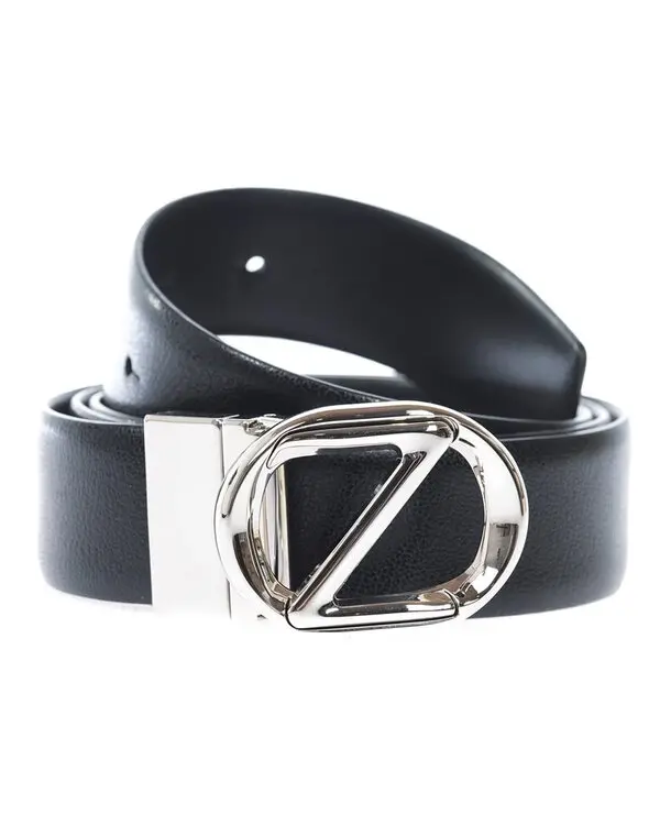 Zegna Leather Belt - Black