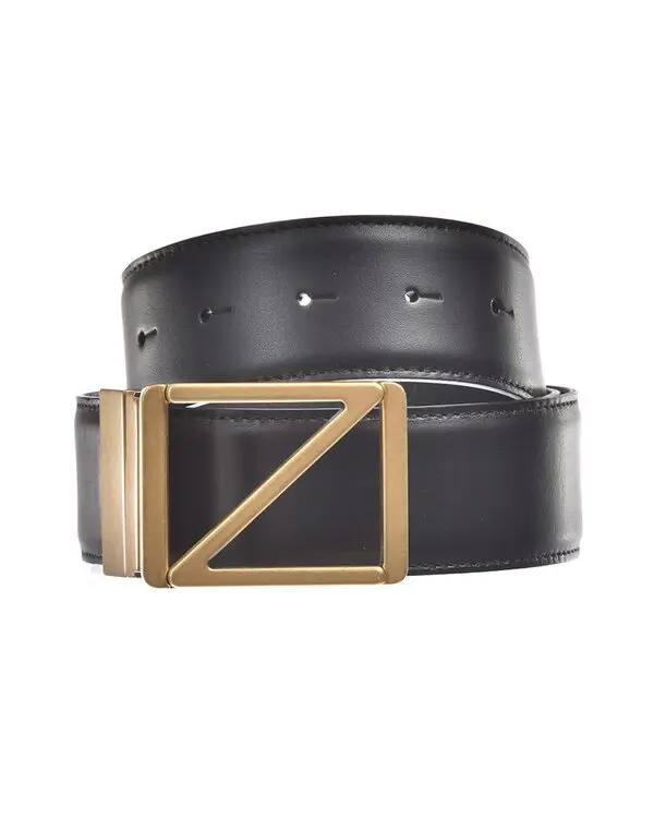 Zegna Leather Belt - Black