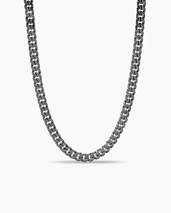 David Yurman Curb Chain Necklace With Diamonds - Black Diamond