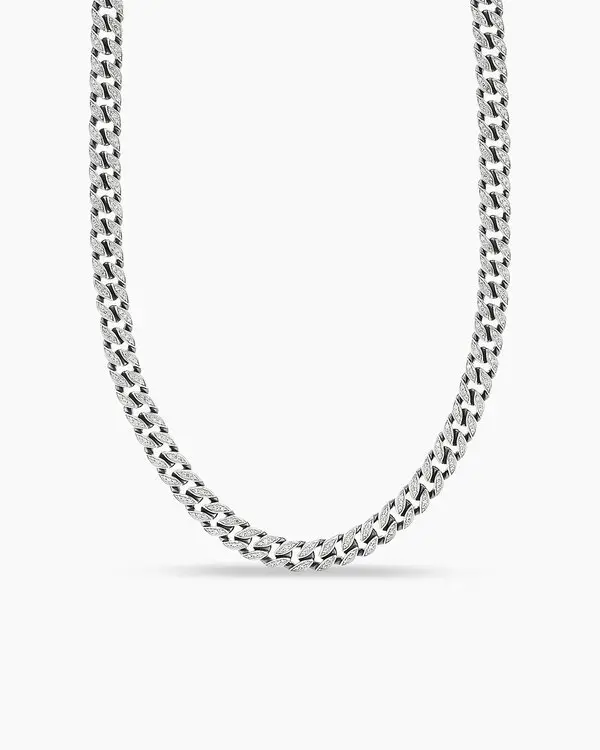 David Yurman Curb Chain Necklace With Diamonds - Diamond