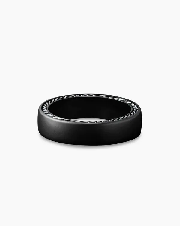 David Yurman Streamline® Band Ring In Black Titanium - Titanium/black Rhodium