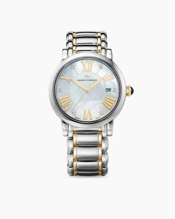 David Yurman Classic Quartz Watch With Diamonds - Sterling Silver/18k Yellow Gold